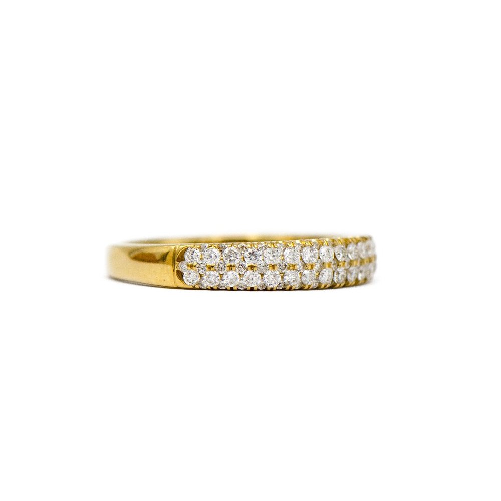 14k Yellow Gold Pave Set Diamond Ring - Gem